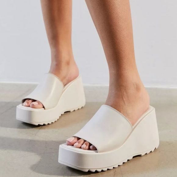 Shoes | New Y2k Chunky Platform Wedges In Off White | Poshmark